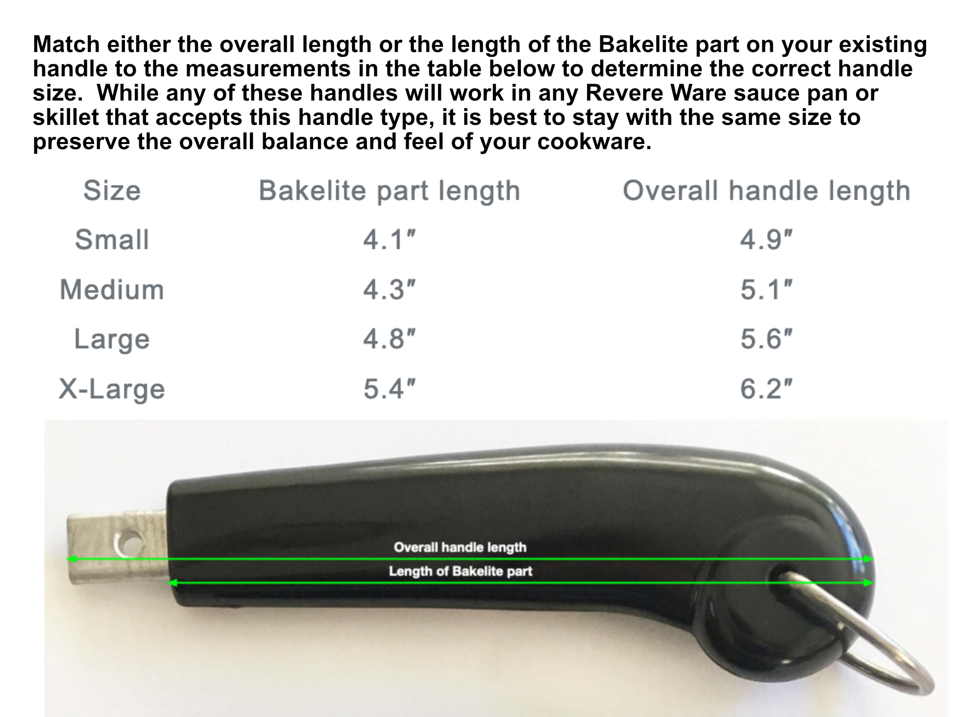 X-Large 1-screw pan handle