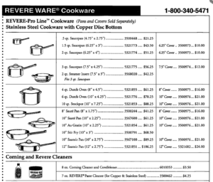 Revere ProLine - Revere Ware Parts